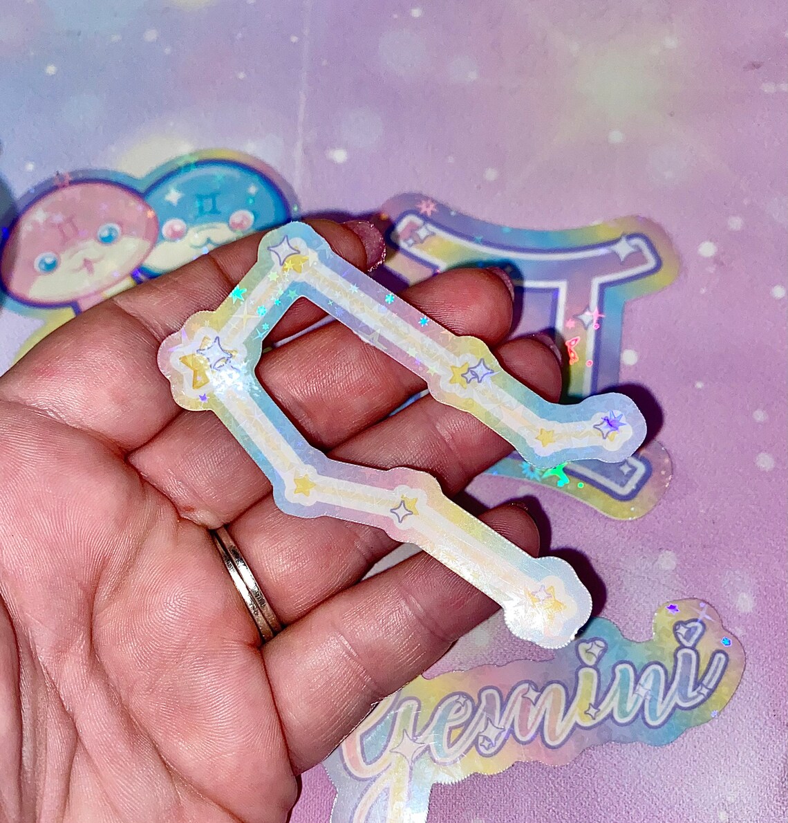 Gemini Sticker Pack Gemini Stickers Rainbow Aries Stickers - Etsy
