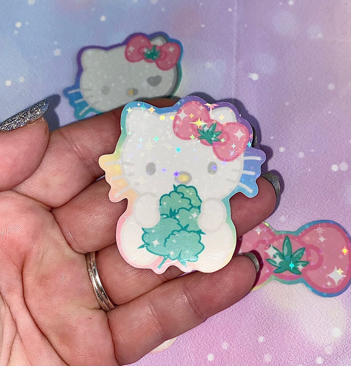 Canna-kitty Sticker Pack Cute Cat Sticker Kawaii Stickers | Etsy