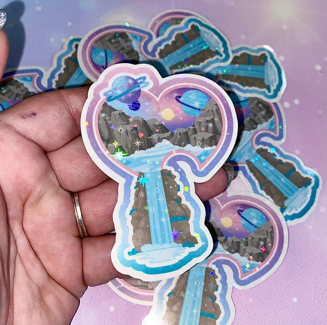 Galaxy Heart Holo Sticker | Cute Stickers, Galaxy Stickers, Waterfalls ...