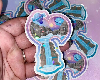 Galaxy Heart Vinyl Sticker - Etsy