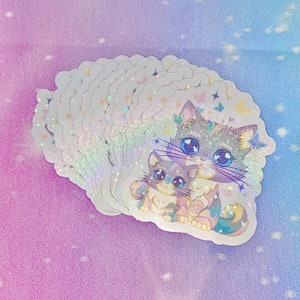 Flutterby Sticker | Cute Cat Stickers, Cat Mom Stickers, Cat Moms, Kawaii Stickers, Cat Stickers ...