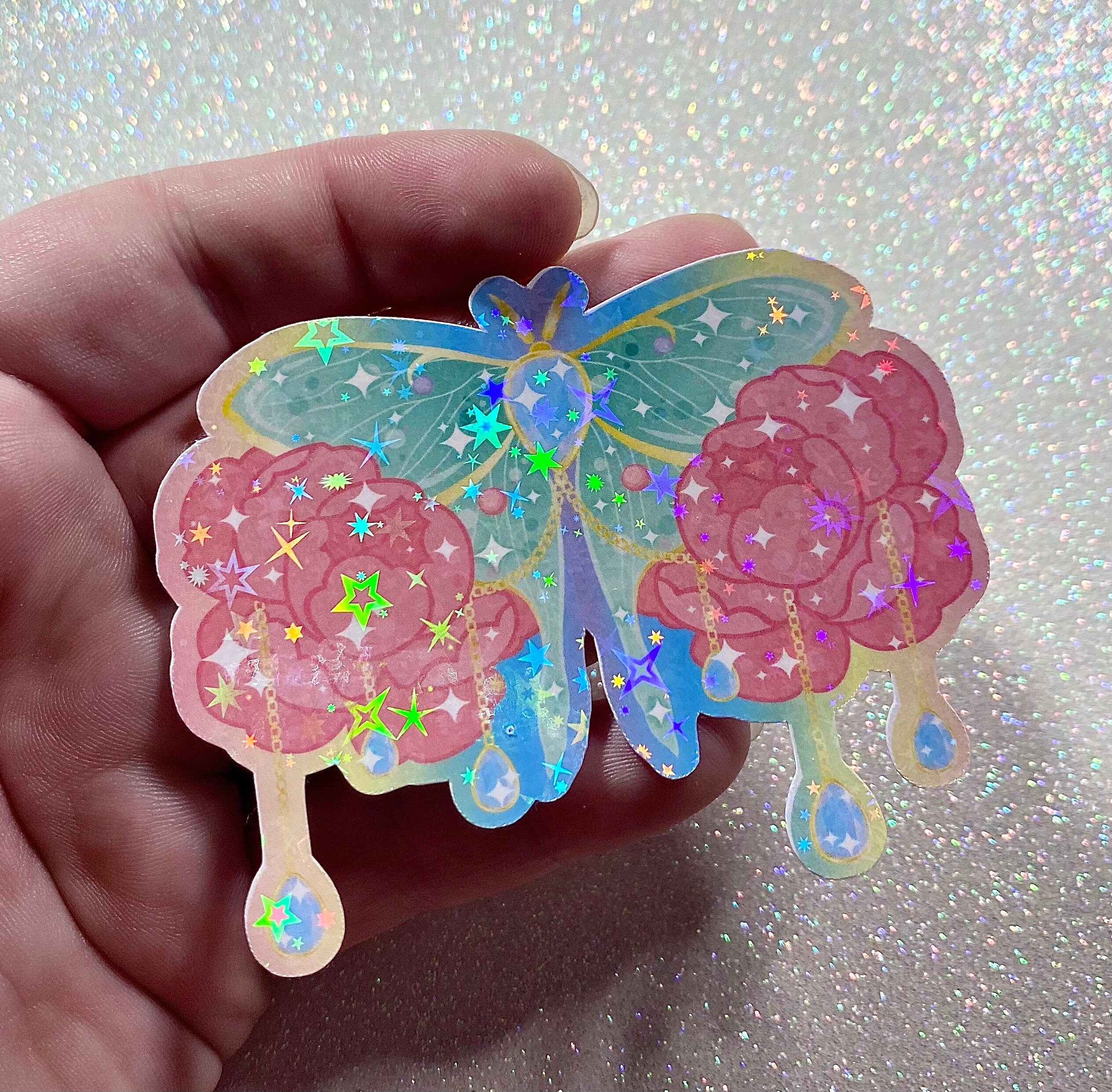 Lunar Moth Sticker Lunar Moth Stickers Lunar Moths Peony - Etsy