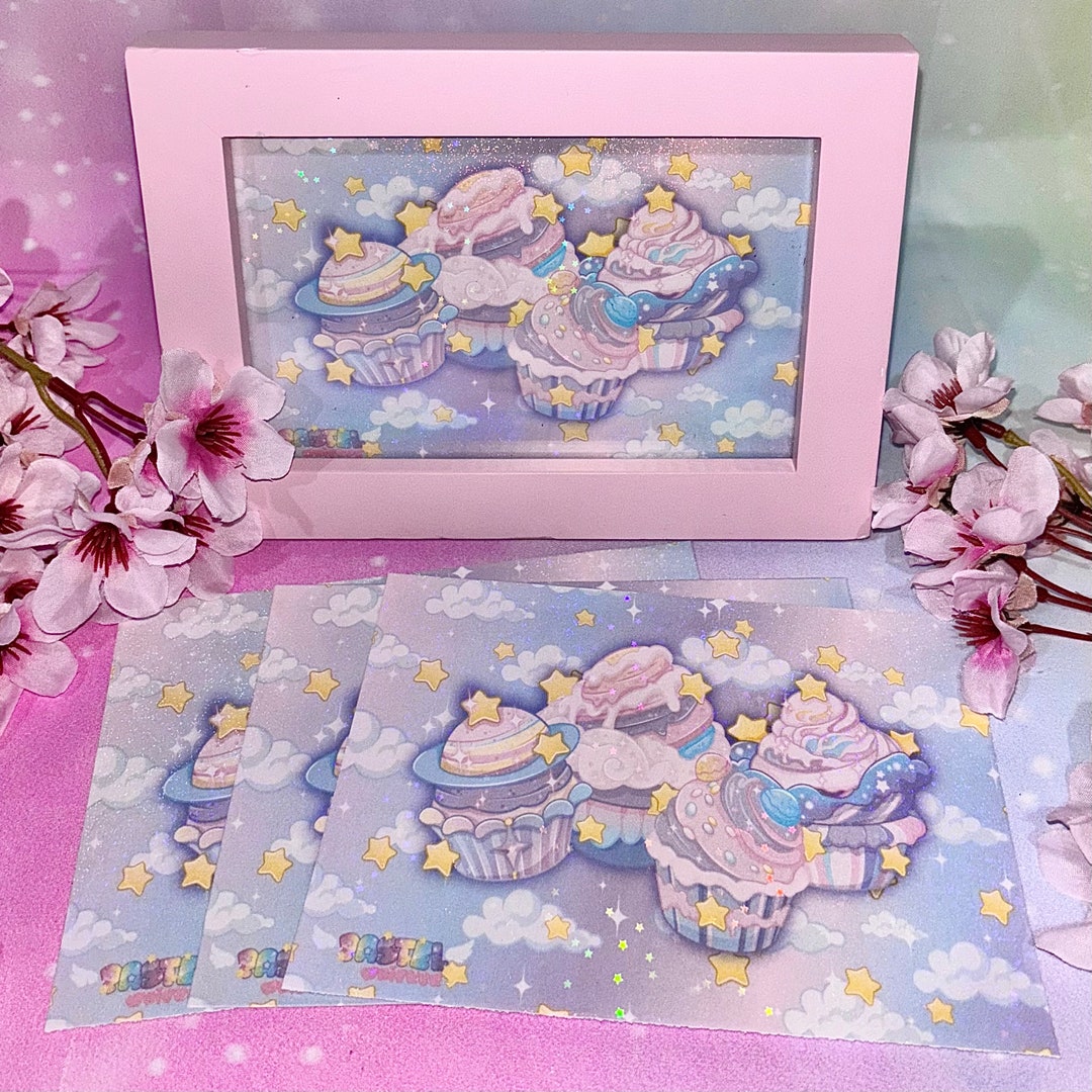 Celestial Cupcakes Print | Cupcakes, Cupcake Art, Galaxy Art, Kawaii ...