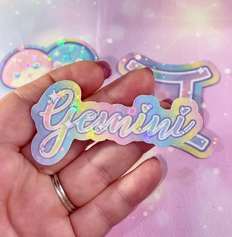 Gemini Sticker Pack Gemini Stickers Rainbow Aries Stickers - Etsy