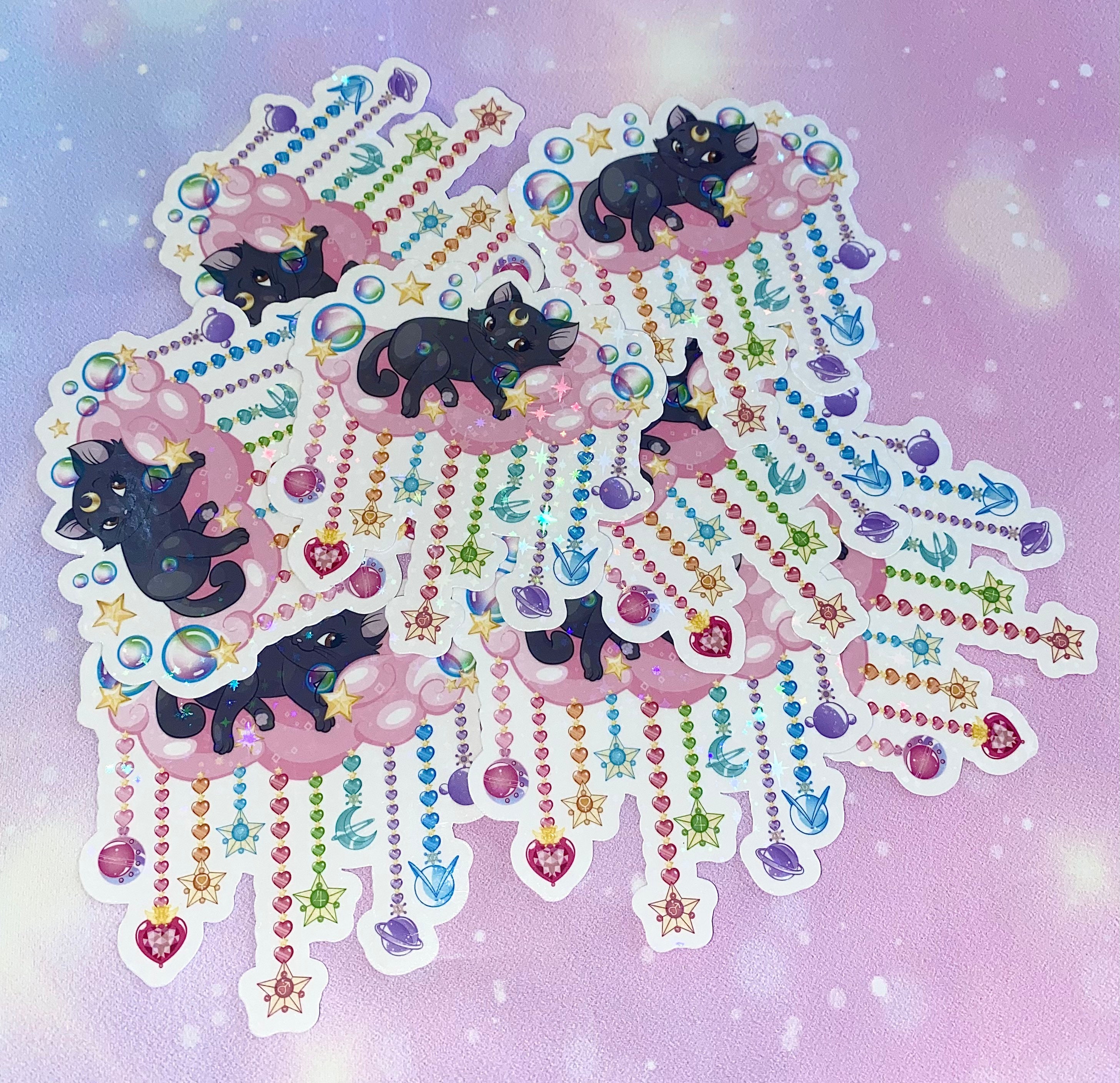 Luna Cat Holo Sticker Magical Girls Magical Girl Stickers - Etsy