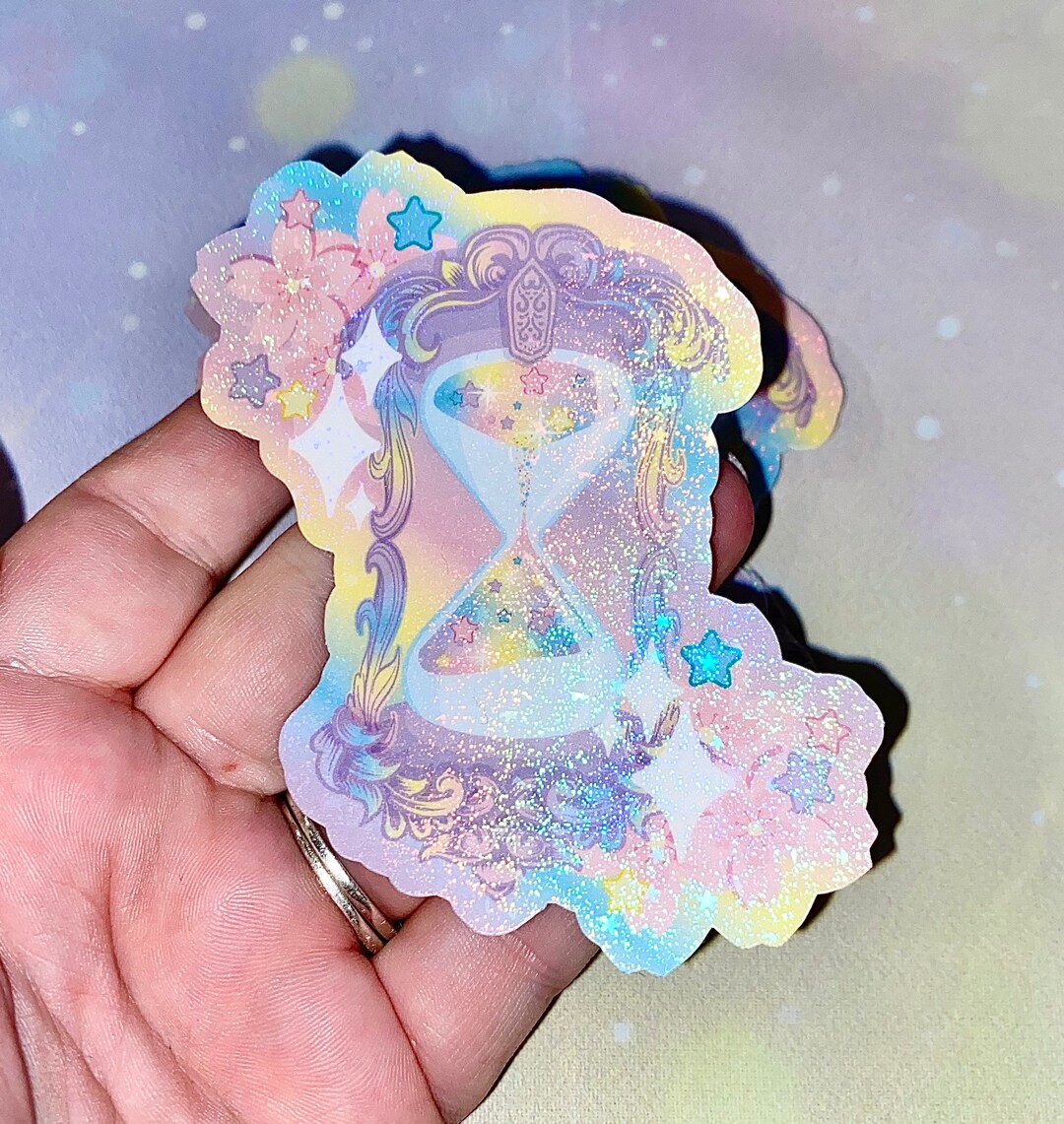 Pastel Hourglass Holo Sticker | Hourglass Stickers, Kawaii Stickers ...