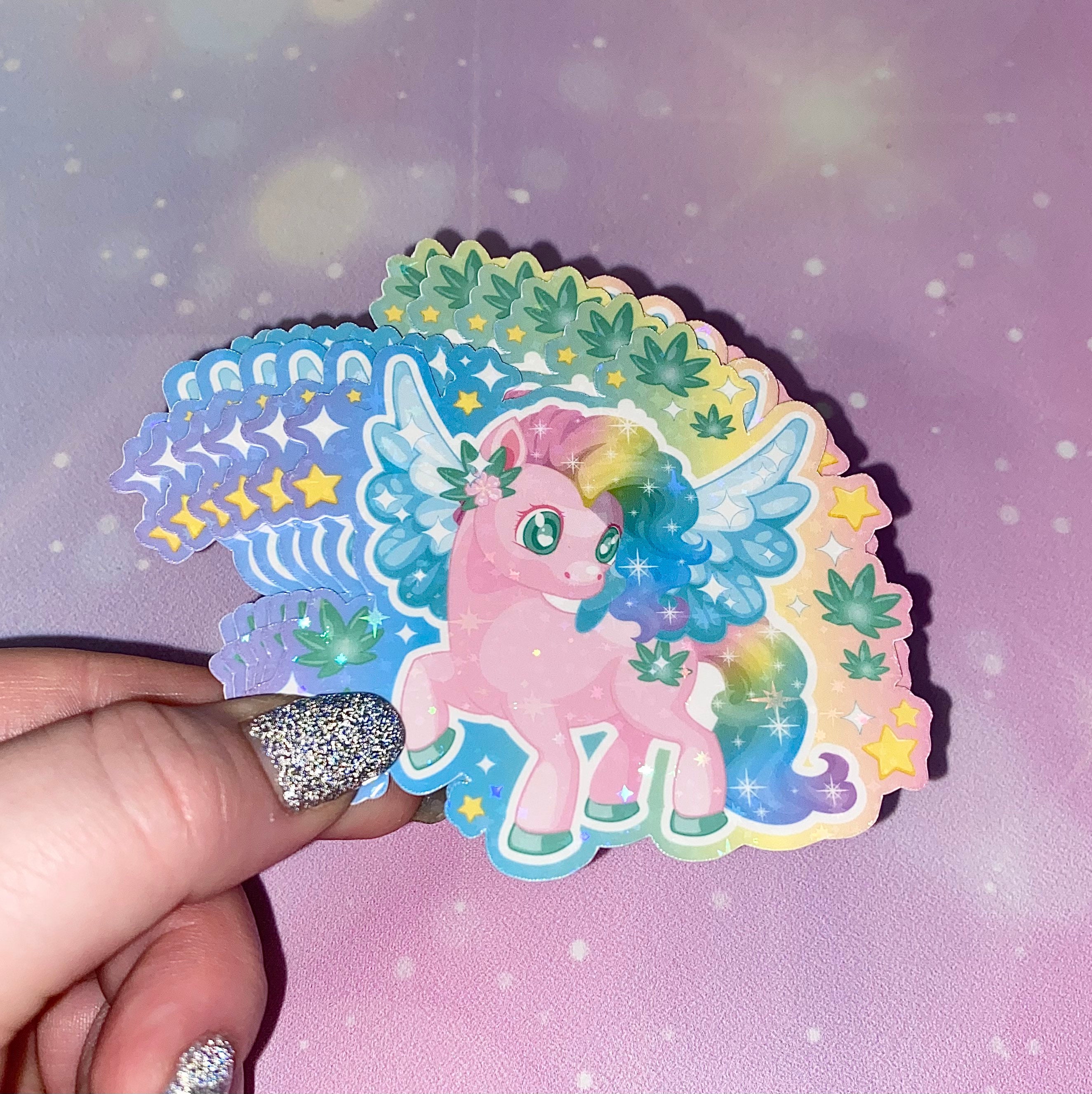 Canna-pony Cannabis Stickers Weed Stickers Stoner Girl - Etsy