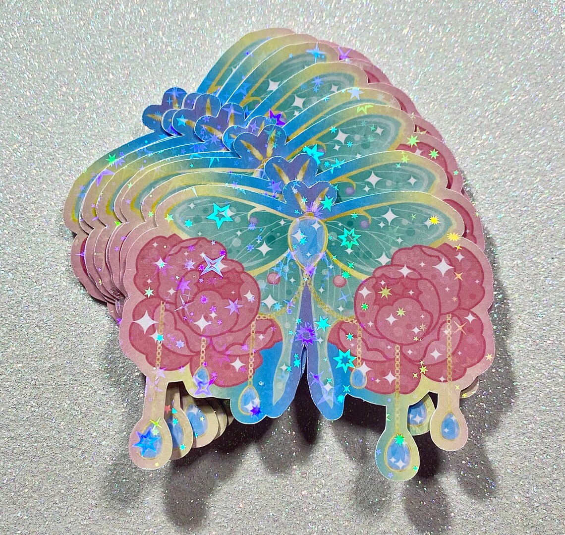 Lunar Moth Sticker Lunar Moth Stickers Lunar Moths Peony | Etsy