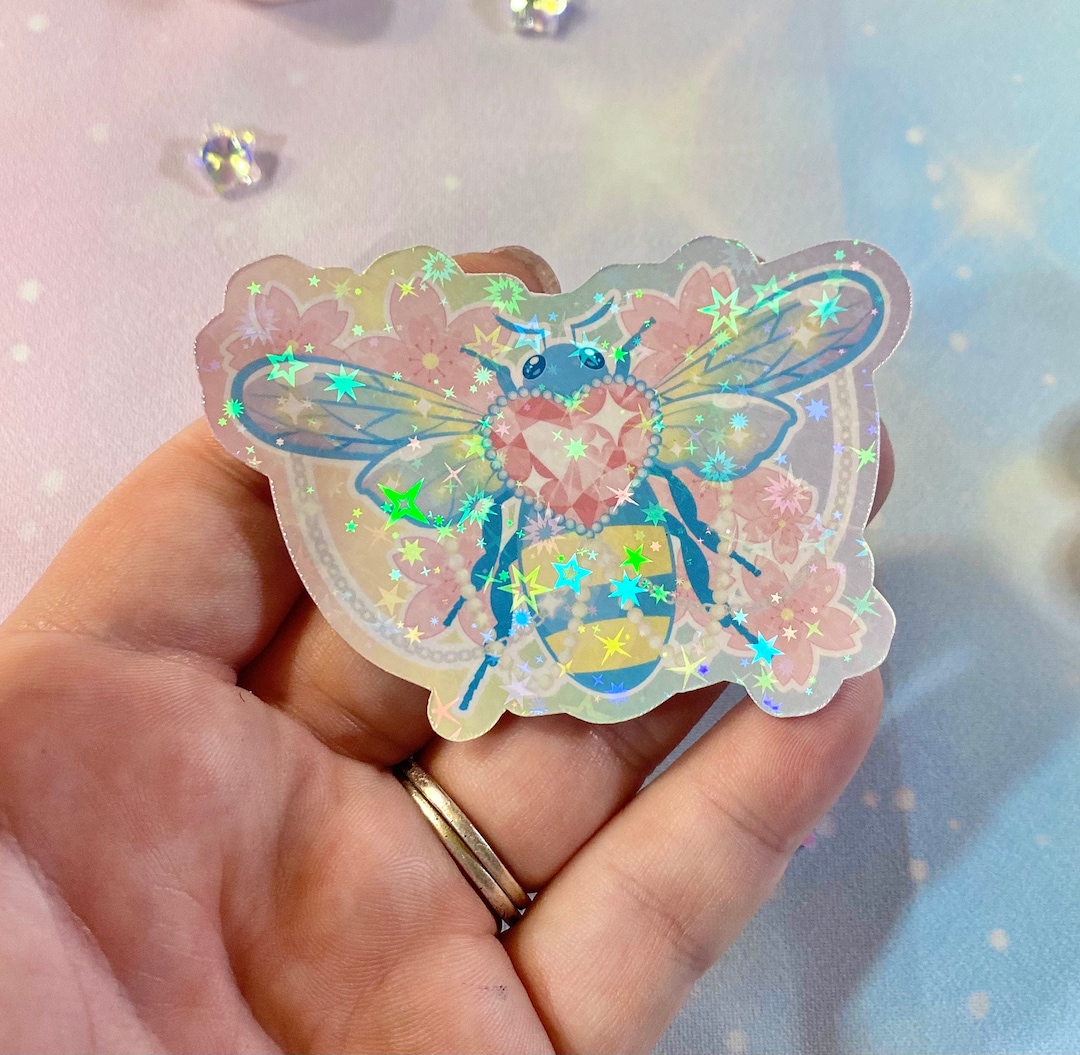 Bee-jeweled Sticker | Bee Stickers, Cute Bumble Bees, Kawaii Stickers ...
