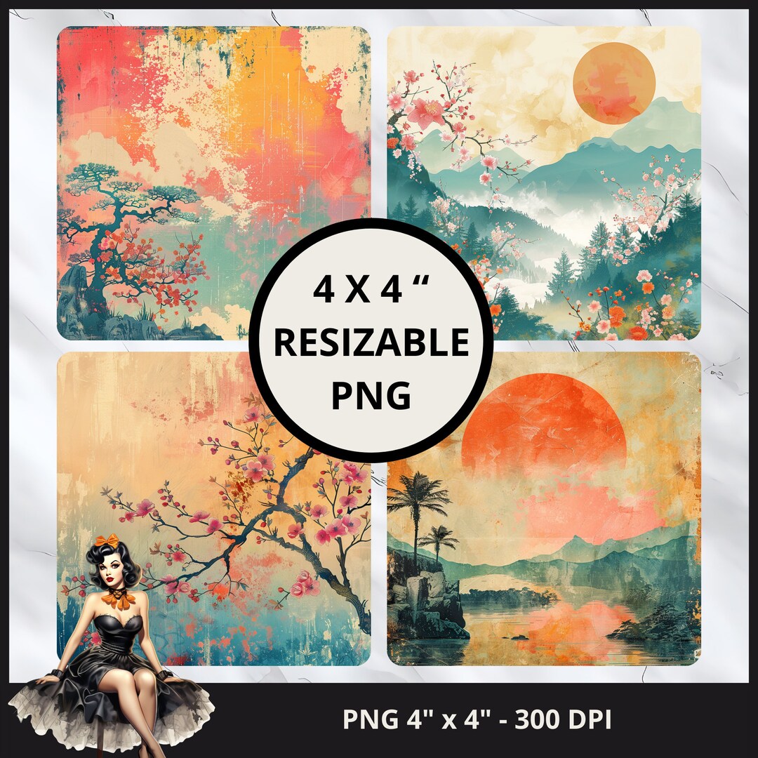 Japanese Coasters PNG | Japanese Square Coaster or Round Coaster Png ...