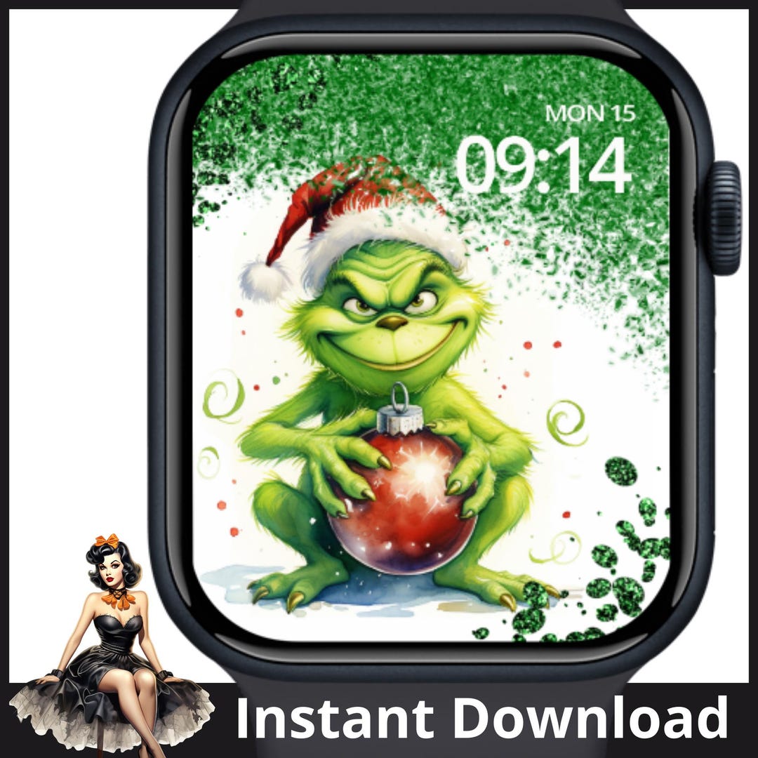 Christmas Cute Grinch Apple Watch Face Wallpaper, Apple Watch Face ...