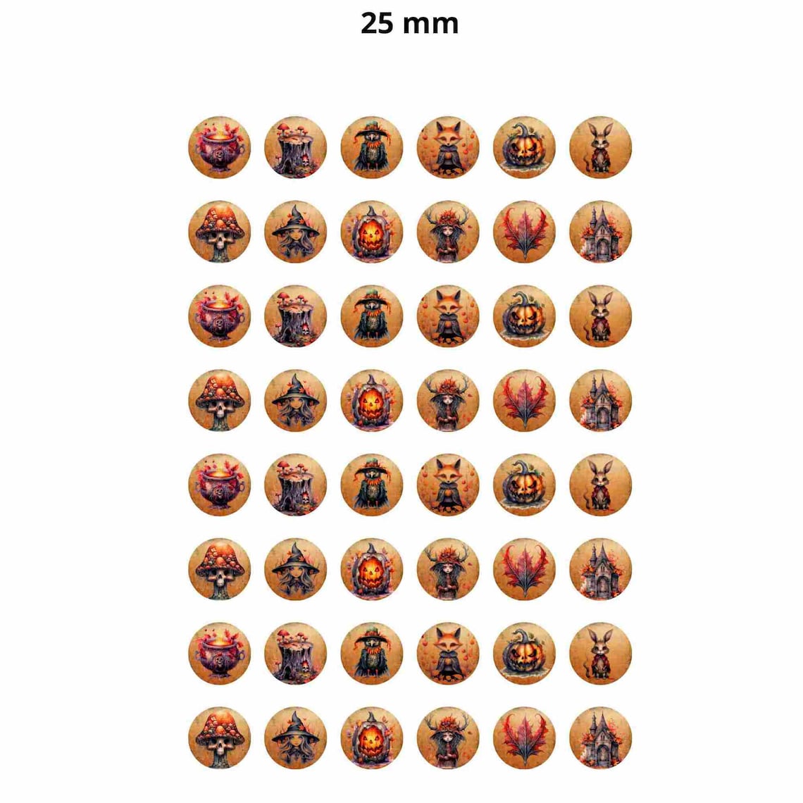 Halloween 1" 20mm 30mm 25mm Round Images for Buttons, Bottle Caps ...