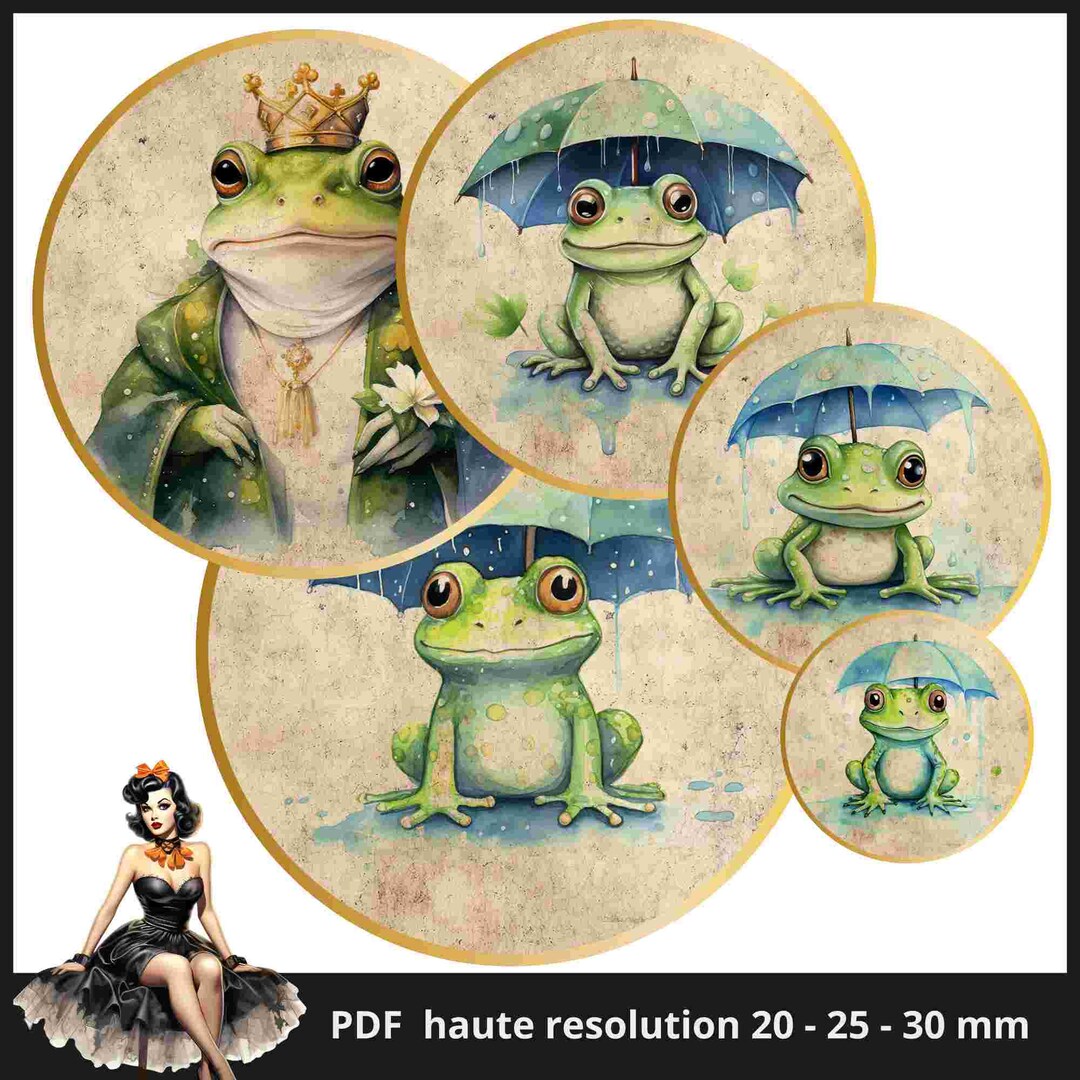 Cabochon Images 25mm 1inch Circle Printable Images Digital Collage ...