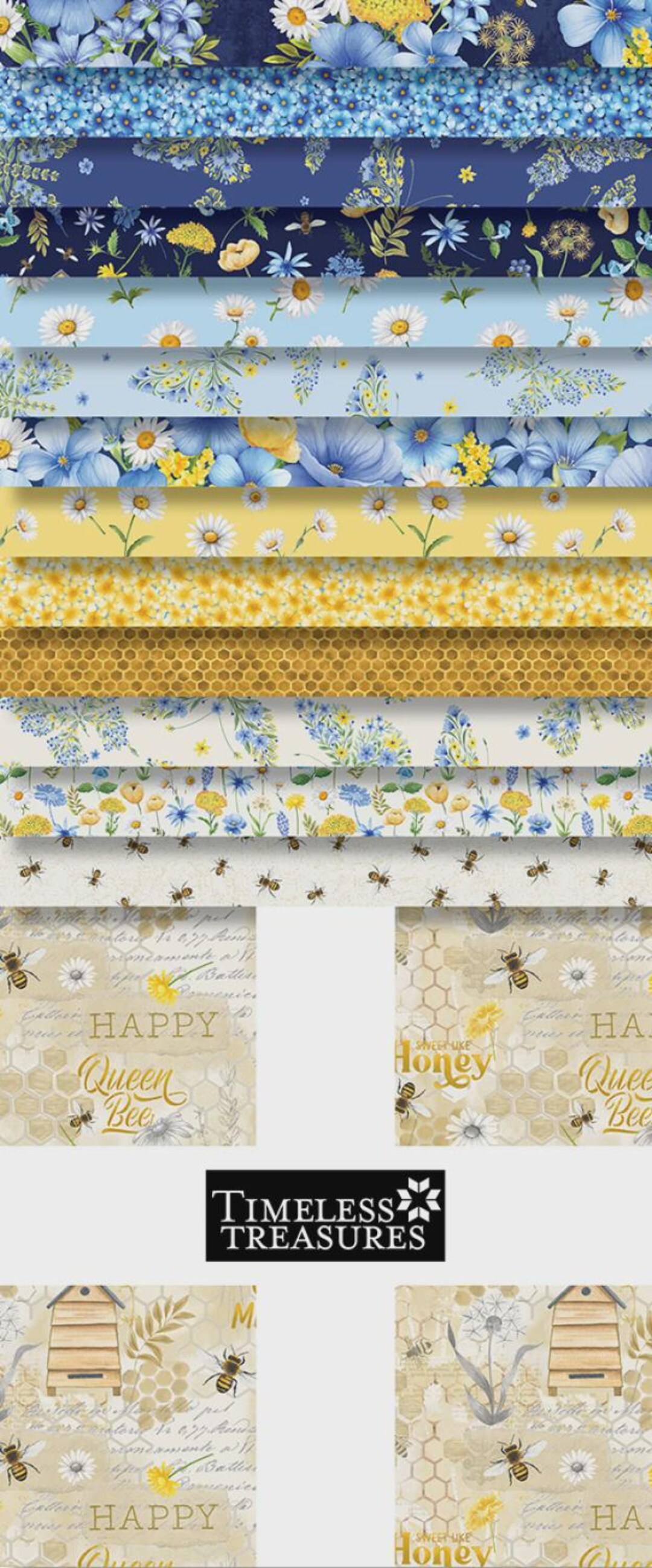 10in Squares, Bee Kind, 42pcs/bundle by Timeless Treasures # CP10SQ42-CD-BEEKIND - Etsy