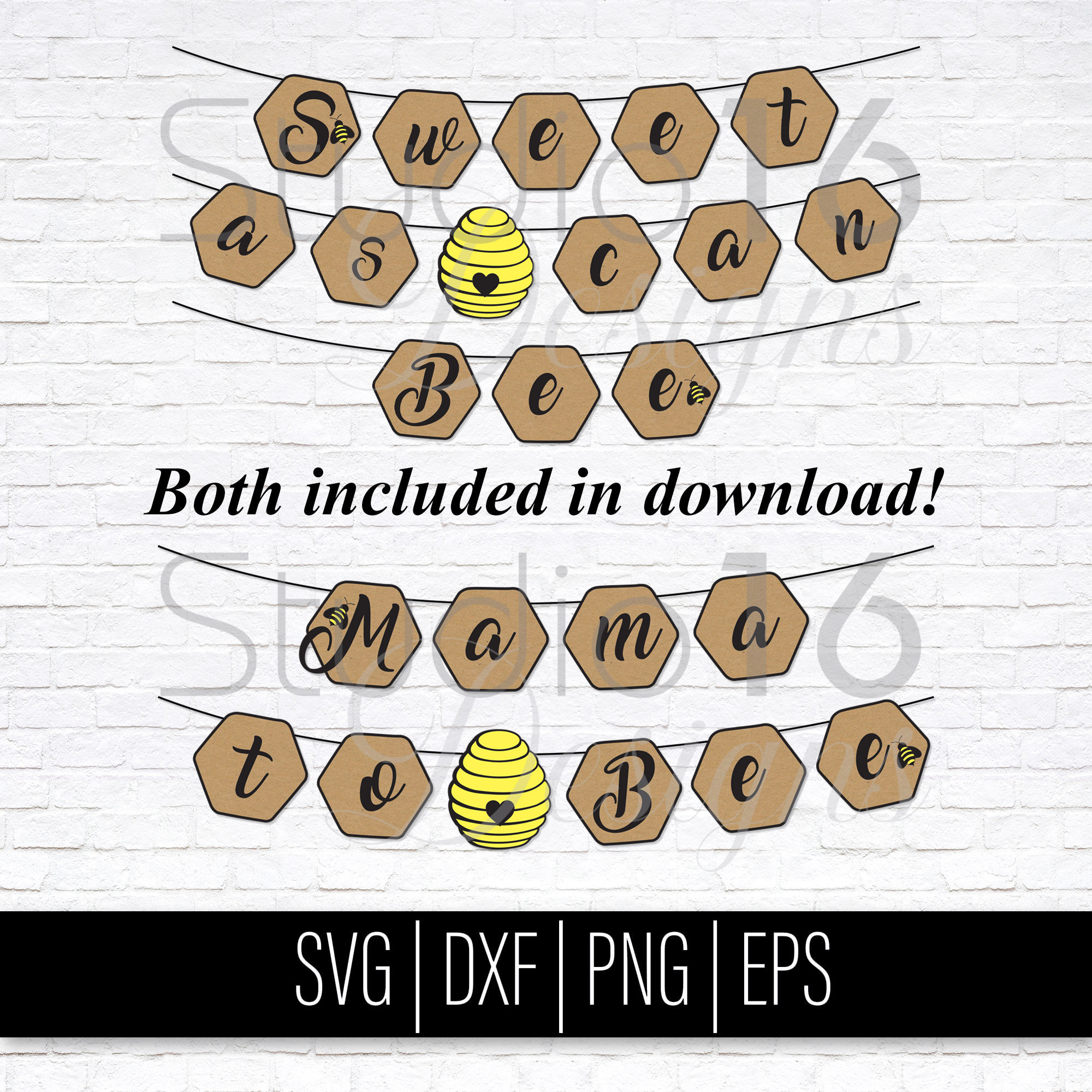 Sweet as Can Bee Banner Svg, Mama to Bee Banner Svg, Bee Themed Baby ...