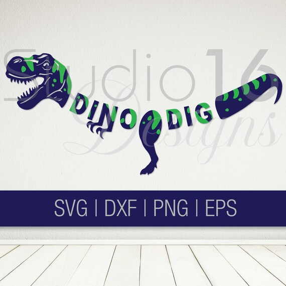 Dino Dig Banner SVG T-rex Birthday Banner Dinosaur-theme - Etsy