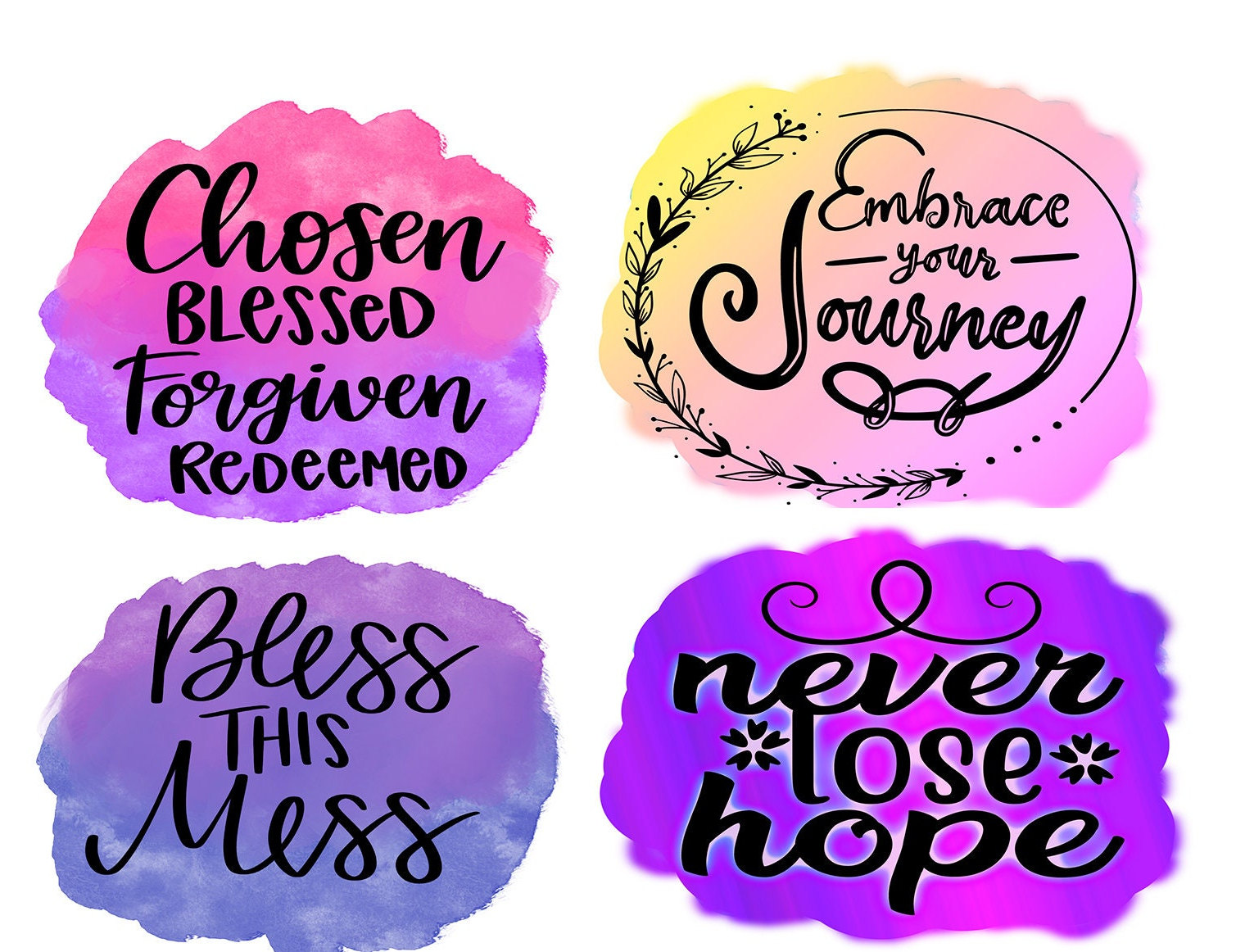 Spiritual Hug Cards. Uplifting Quotes, Brightly Colored Splashes of ...