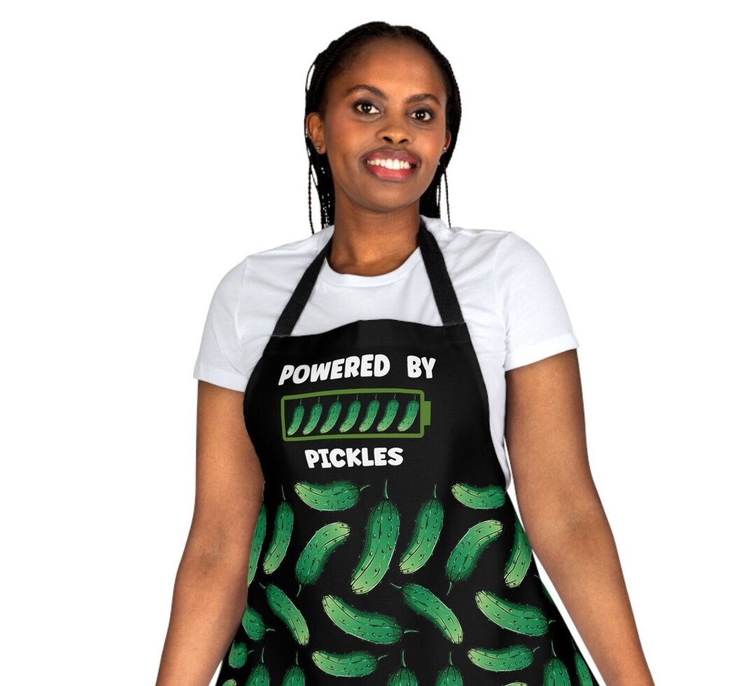 Cute Pickle Apron, Pickle Lover Apron, Funny Green Cucumber, Pickle ...