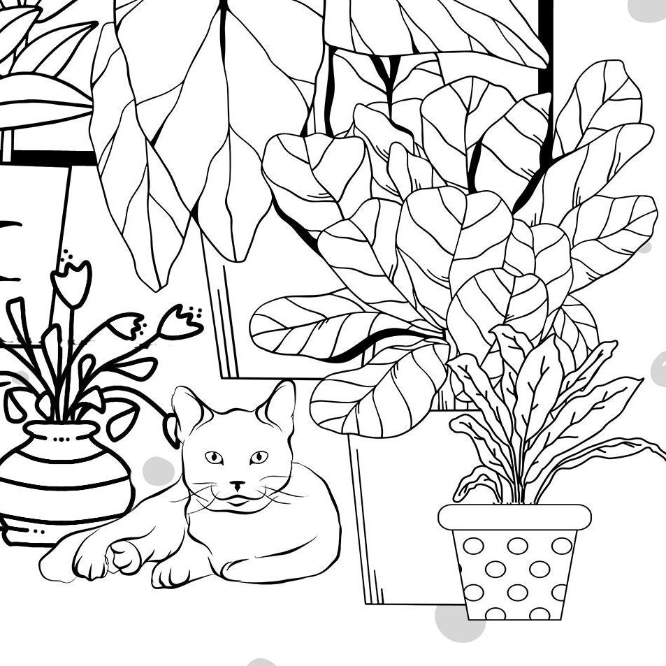 Flower Stand Adult Coloring Page Instant Download Unique Imaginative ...