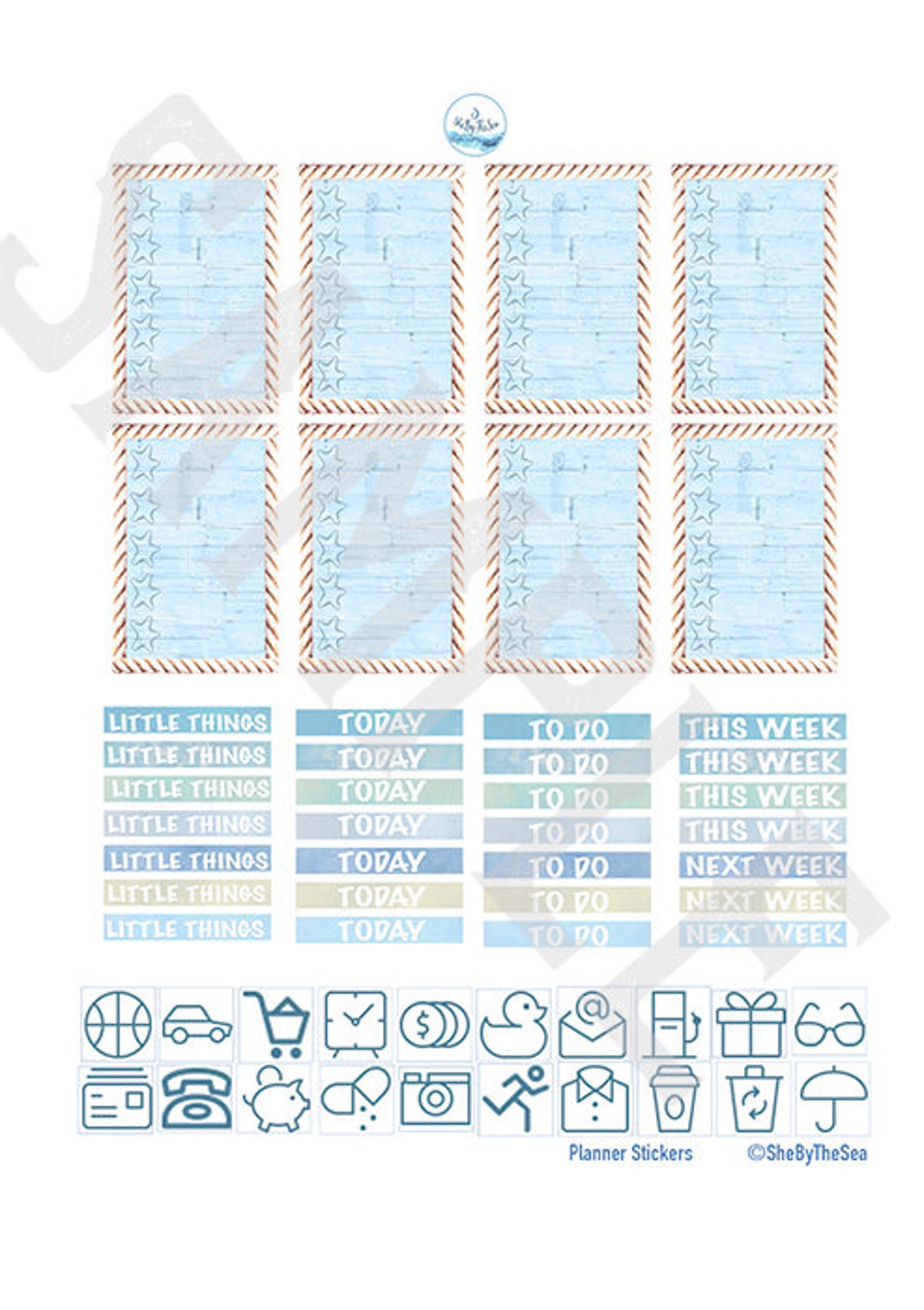 Coastal Mambi Stickers Happy Planner Weekly Kit Create 365 | Etsy