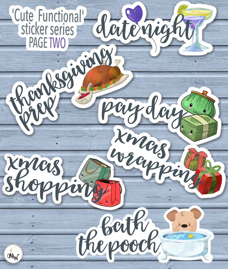 Back to School Sticker Cute Kawaii Planner Stickers Script - Etsy