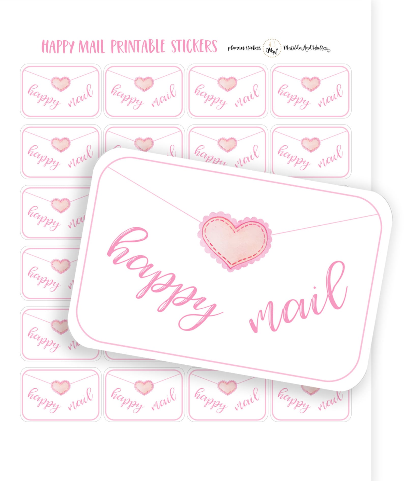 PRINTABLE Happy Mail Stickers Mini Envelopes for Etsy Sales - Etsy