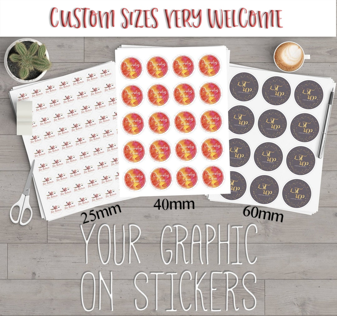 Personalised Round Stickers Customised Vinyl Stickers GLOSSY - Etsy