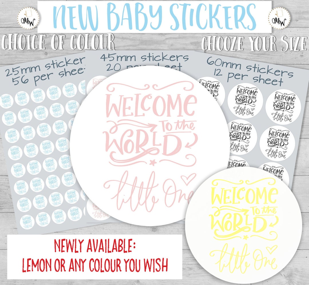 Newborn Baby Stickers Welcome to the World Sticker Christening Favors ...