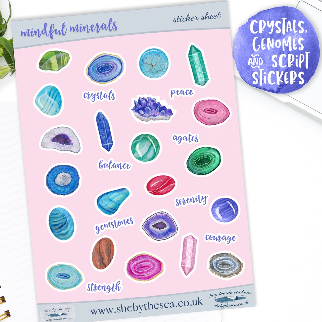Crystals, Genomes Mini Stickers Sheet, Deco Decals for Journaling ...