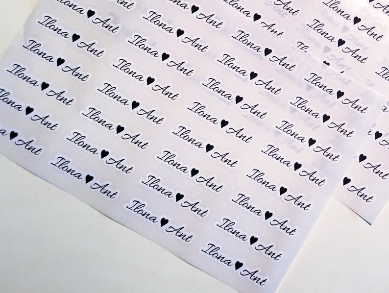 Custom Text Stickers | Custom Party Favors | Text Heart Stickers ...