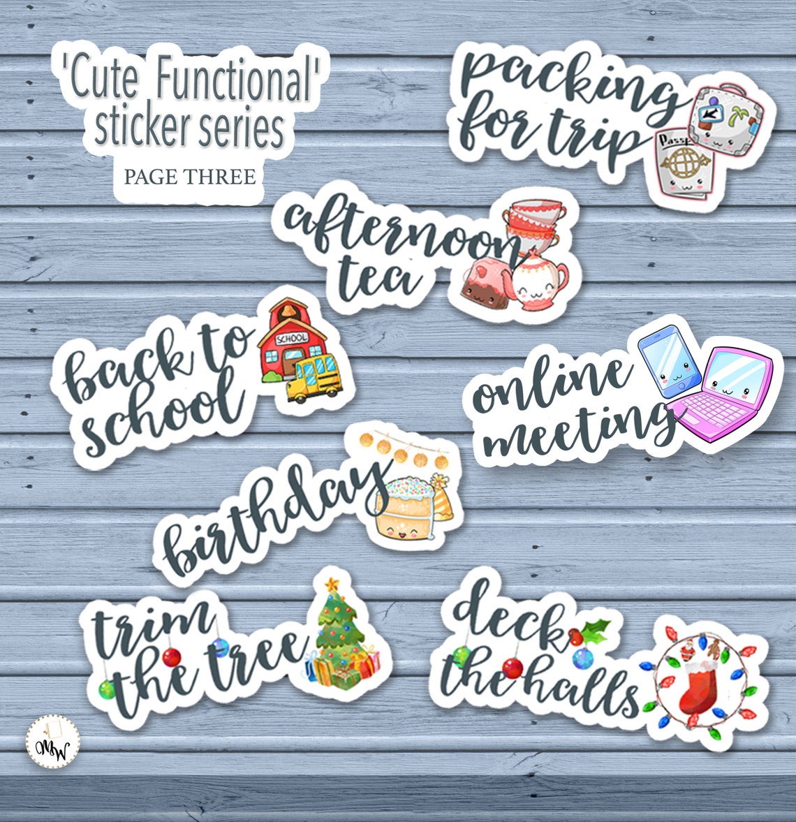 Kawaii Shopping Stickers Kawaii Planner Sticker Reminder - Etsy