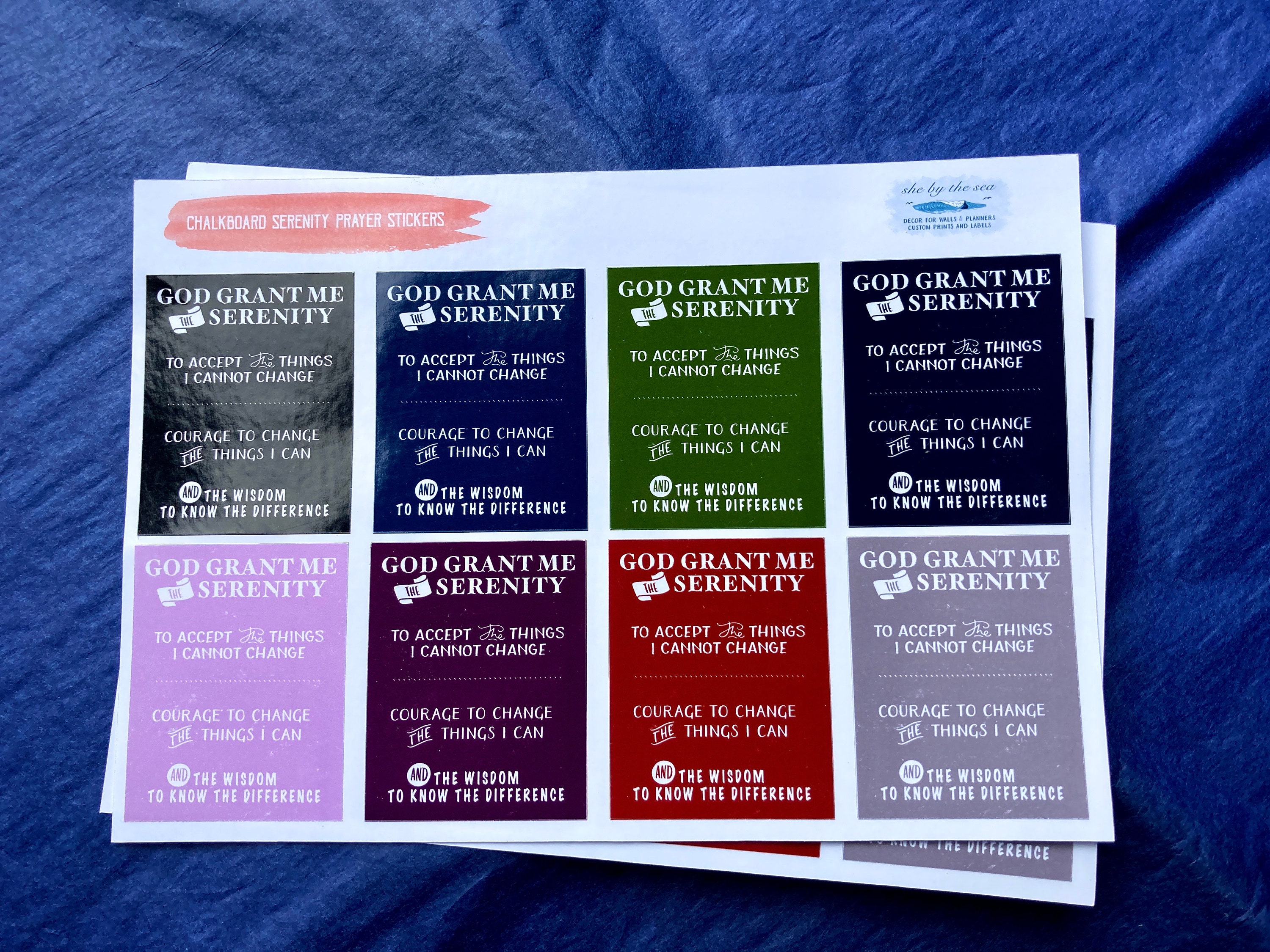 Serenity Prayer Stickers Chalkboard Recovery Stickers | Etsy