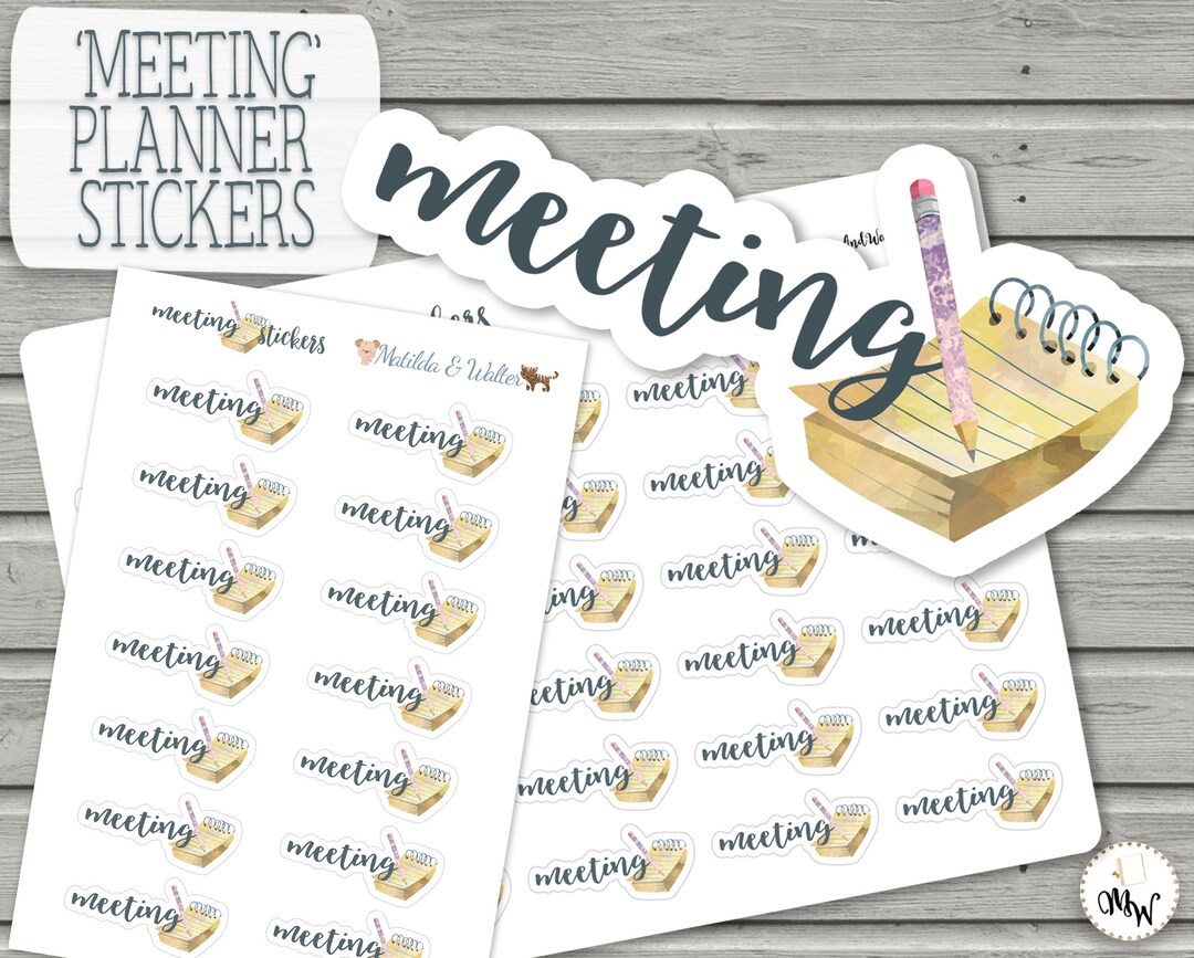 Meeting Planner Stickers | Meeting Reminders | BUJO Watercolour ...