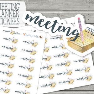 Meeting Planner Stickers | Meeting Reminders | BUJO Watercolour ...