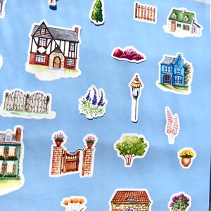 Village Cottages Stickers, Make Your Own English Countryside Scene ...
