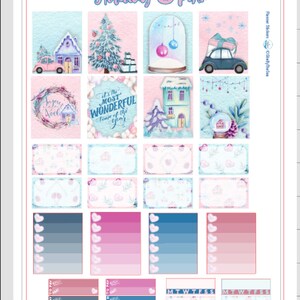 Pink Planner Christmas Sticker Kit, Erin Condren Vertical, Printable ...