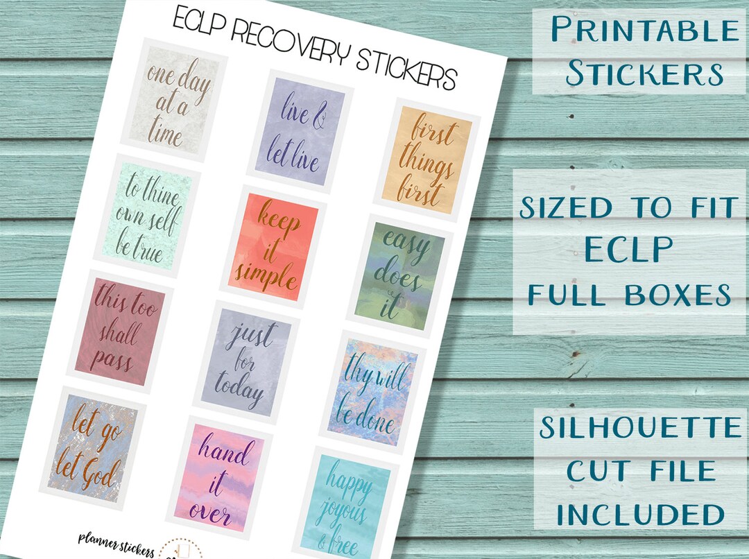 Recovery PRINTABLE Stickers for Your Big Book, AA Slogans, 12 Step ...