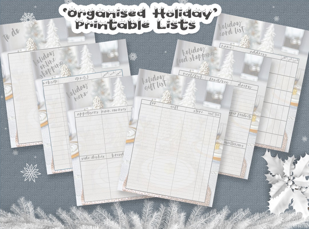 Christmas Organiser Lists Planner Set | Xmas Stationery Set | Seasonal ...