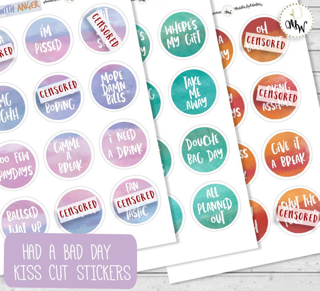 Naughty Text Stickers | Angry and Rude and Funny Planner Stickers ...