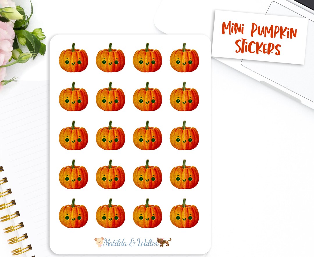 Kawaii Pumpkin Mini Stickers | BUJO Deco Stickers | Halloween Planner ...