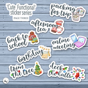 Back to School Sticker | Cute Kawaii Planner Stickers | Script ...