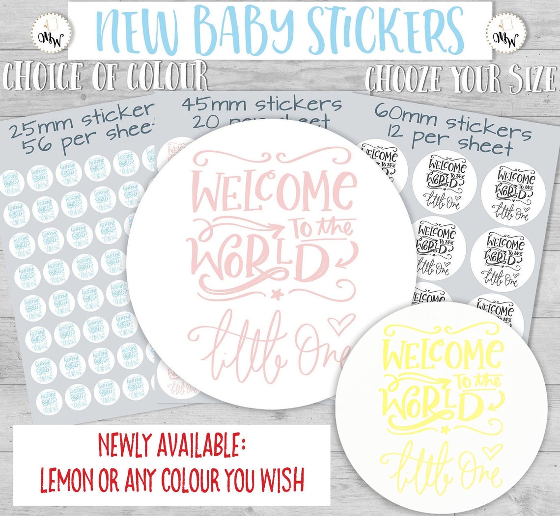 Newborn Baby Stickers | Welcome to the World Sticker | Christening ...
