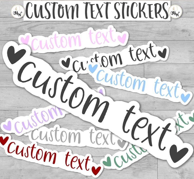 Custom Text Stickers Custom Party Favors Text Heart - Etsy