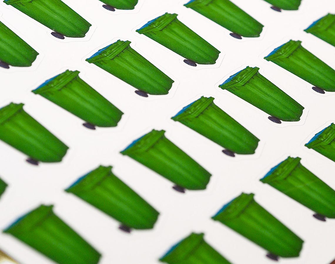 Mini Dustbin Stickers Wheelie Bin Day Stickers Trash Can - Etsy