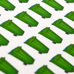 Mini Dustbin Stickers | Wheelie Bin Day Stickers | Trash Can Stickers ...