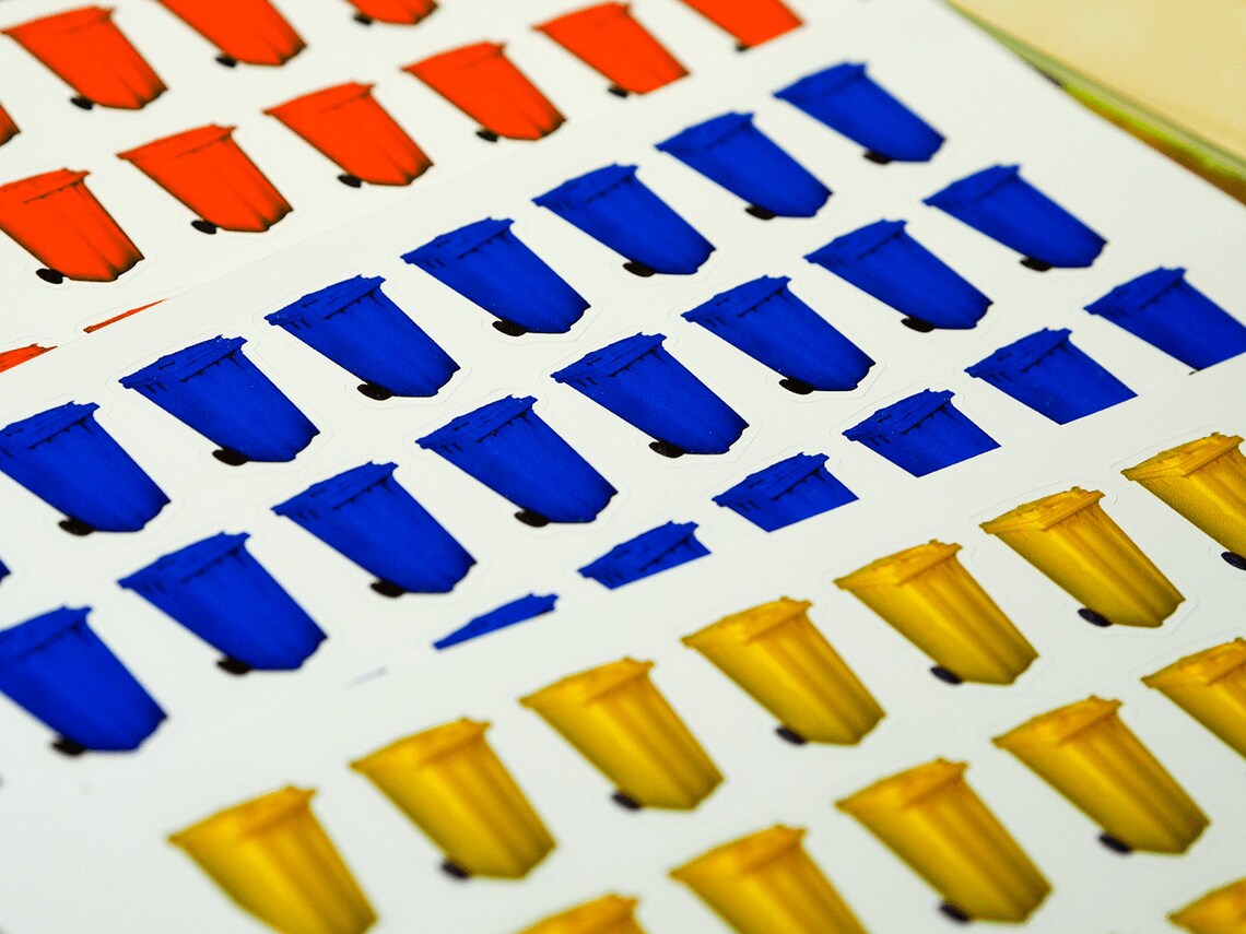 Mini Dustbin Stickers Wheelie Bin Day Stickers Trash Can - Etsy Norway