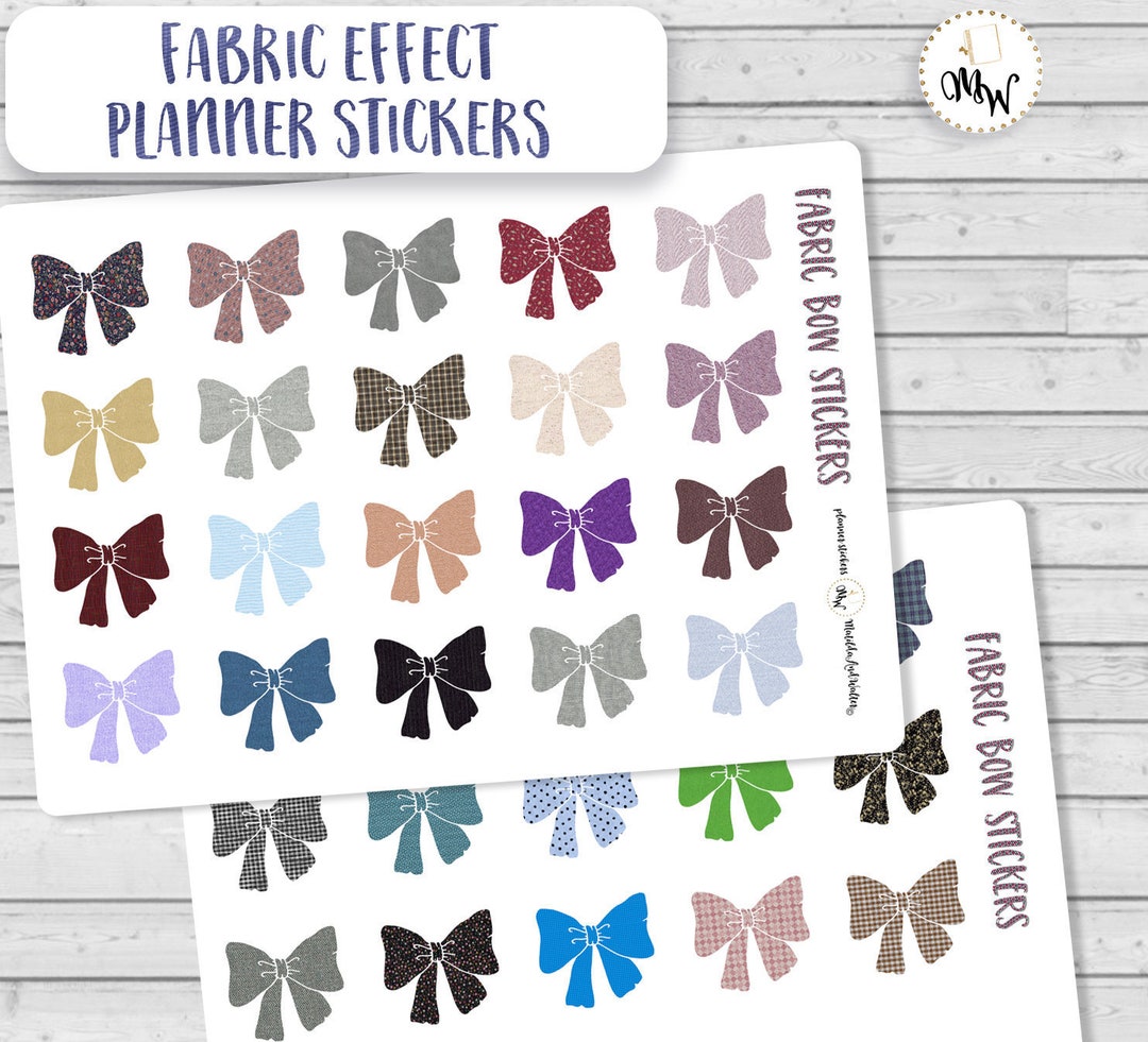 Patterned Bows Sticker Set - Includes 2 Sheets. Perfect for Decorating ...