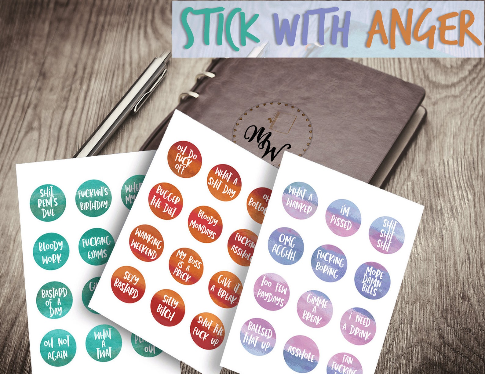 Rude Funny Planner Stickers Humorous Text Planner Stickers PRINTABLE ...