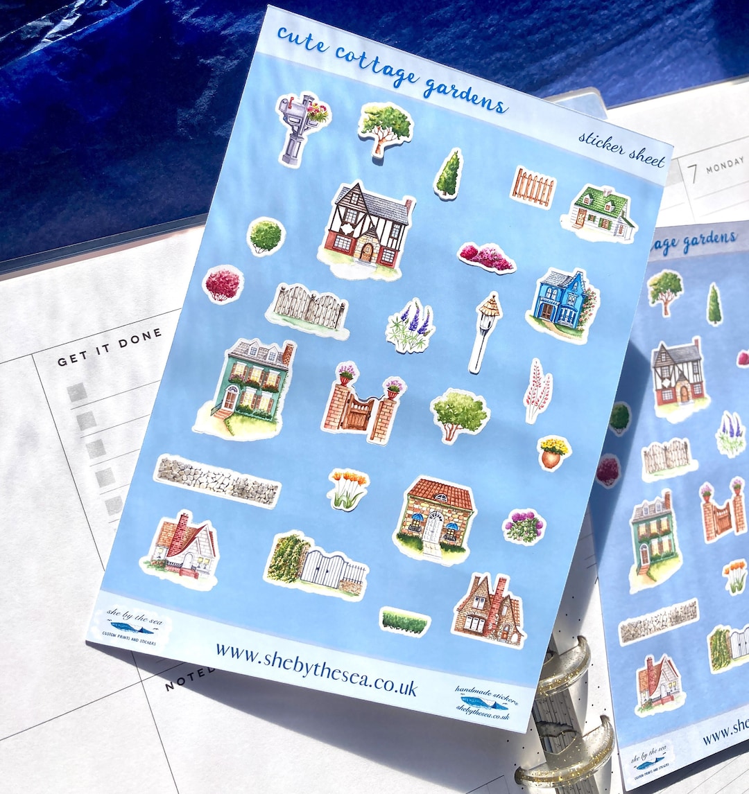 Village Cottages Stickers, Make Your Own English Countryside Scene ...