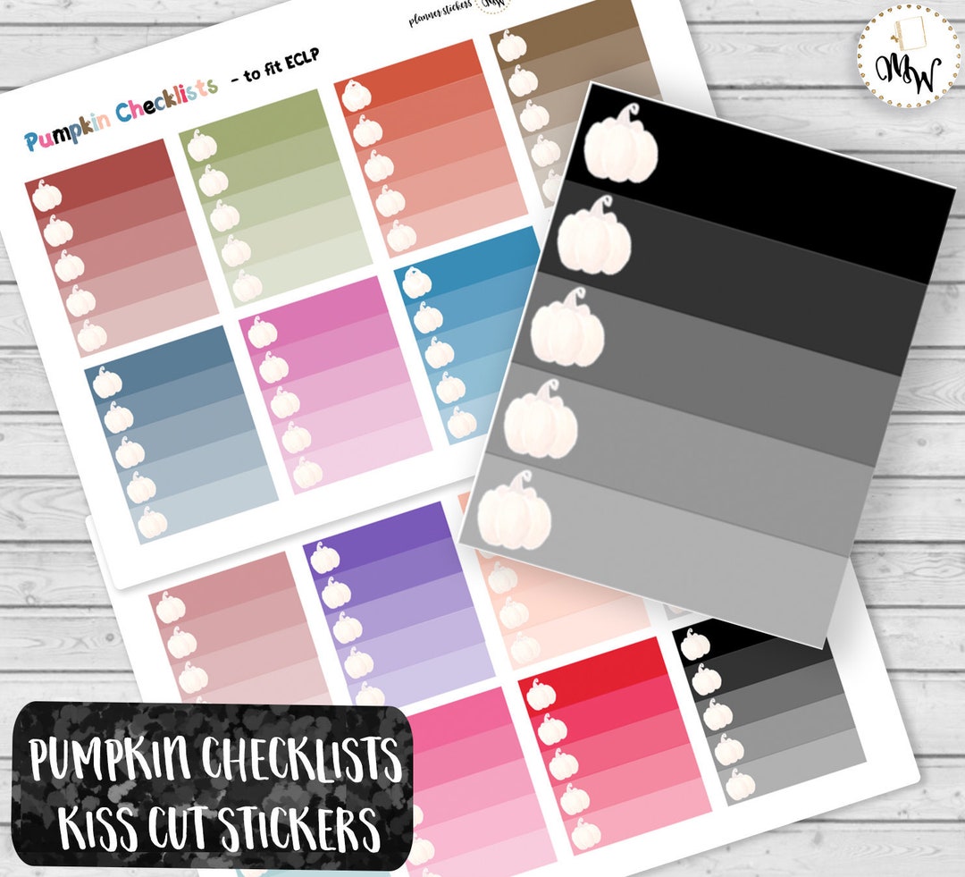 Pumpkin Checklist Stickers Halloween Pumpkin Planner - Etsy